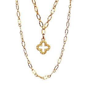 Colar Trevo Banhado Em Ouro 18k